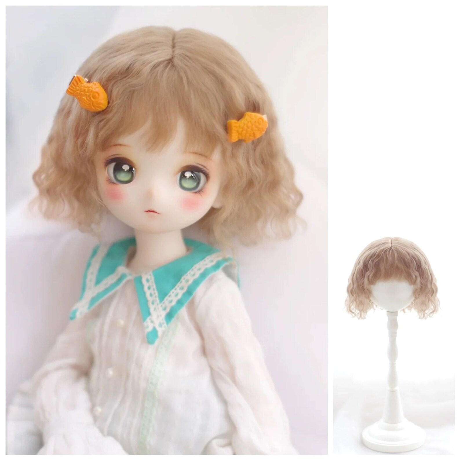 Mohair Doll Wig: Short Curly Wig for 1/3, 1/4, 1/6, 1/8 BJD Dolls - Etsy