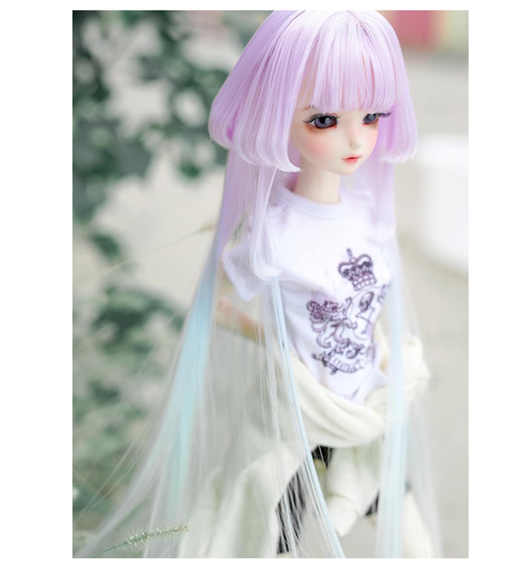 Jellyfish BJD Doll Wig: Long Straight Fashion Wig, Mix Color (8-9" 7-8 ...