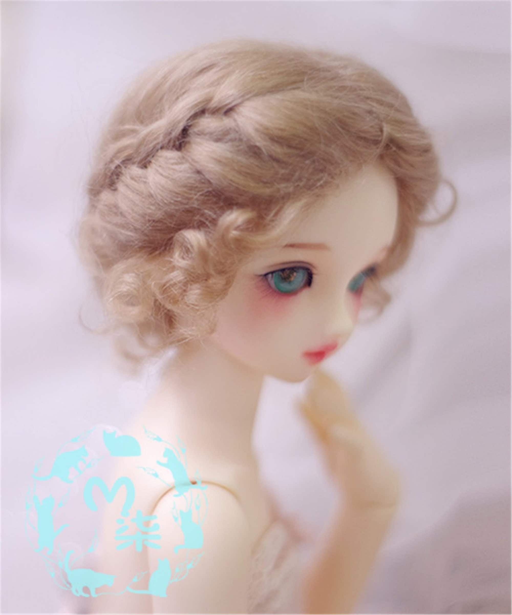 BJD Doll Wig: Mohair, Short Curly Hair, Retro Style (1/3, 1/4, 1/6, 1/8 ...