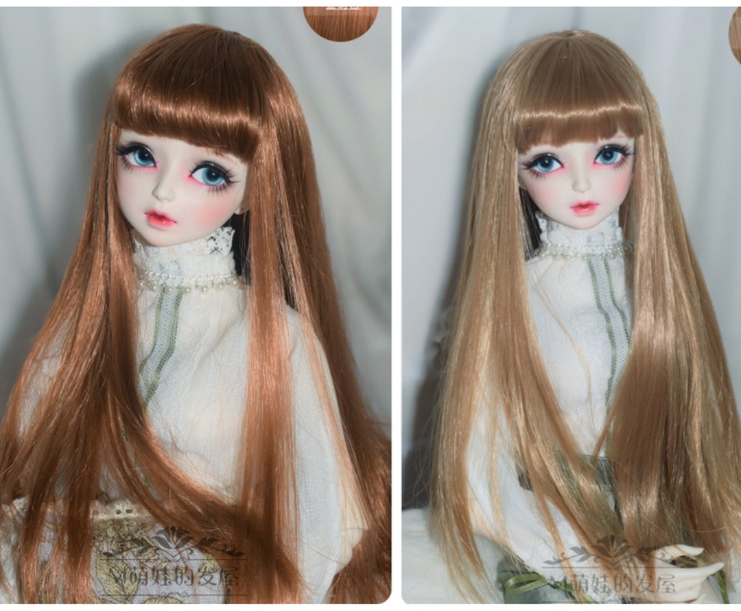 Custom-made 1/3 1/4 1/6 Mdd Soft Faux Mohair BJD SD Long Doll Wig 9-10 ...