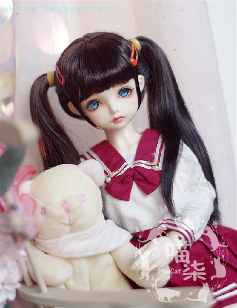 BJD Doll Wig: Long Straight Hair With Braids, 1/3 1/4 1/6 MSD SD Doll ...