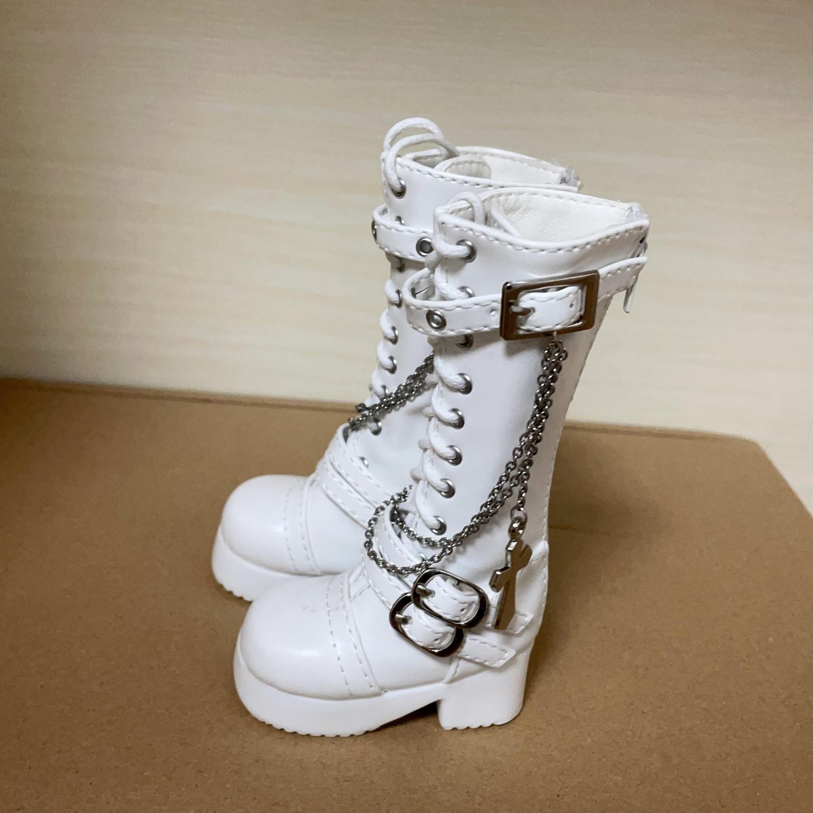 Punk Leather BJD Doll Boots: White or Black, 1/3, 1/4, Uncle Size - Etsy