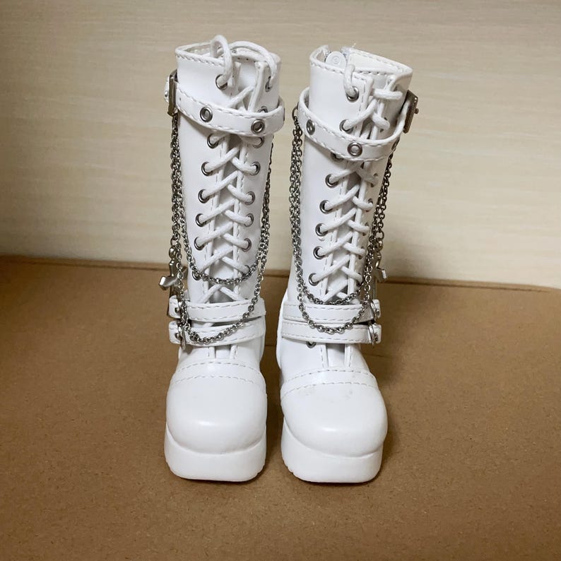Punk Leather BJD Doll Boots: White or Black, 1/3, 1/4, Uncle Size - Etsy