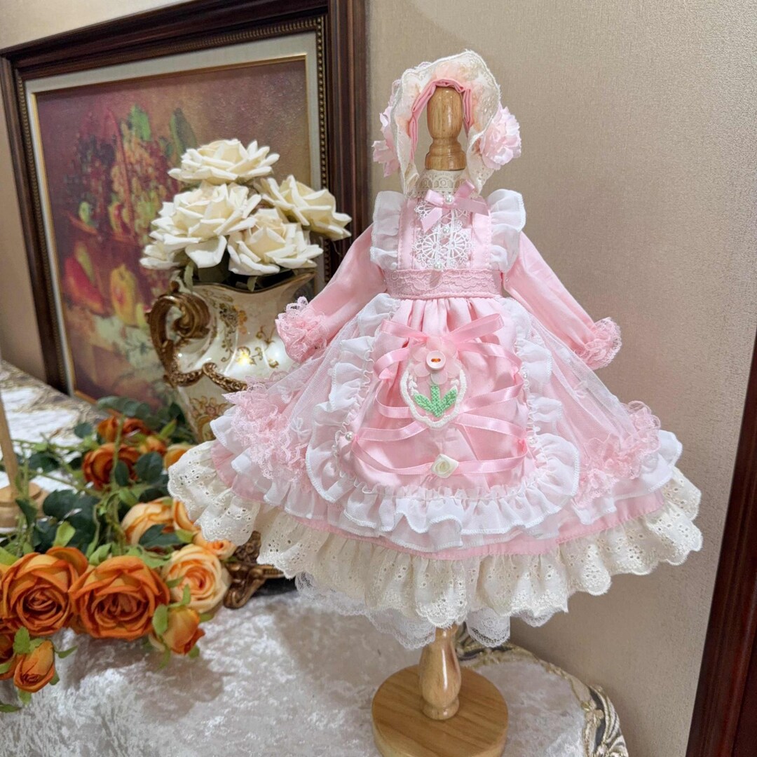 BJD Doll Clothes Pink Princess Dress +hair Accessories + Bracelet for 1 ...