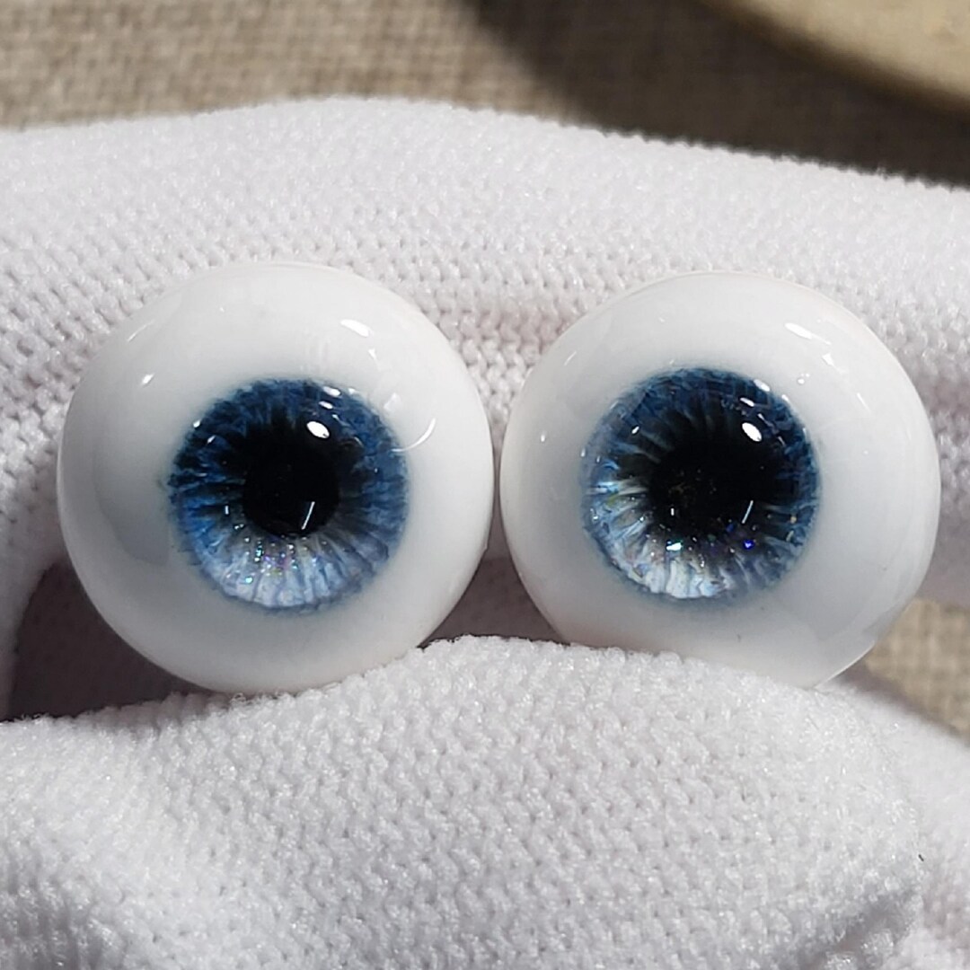 Pair of Eyeballs of BJD Dolls, Blue BJD Eyes Glitter Doll Eyes ...