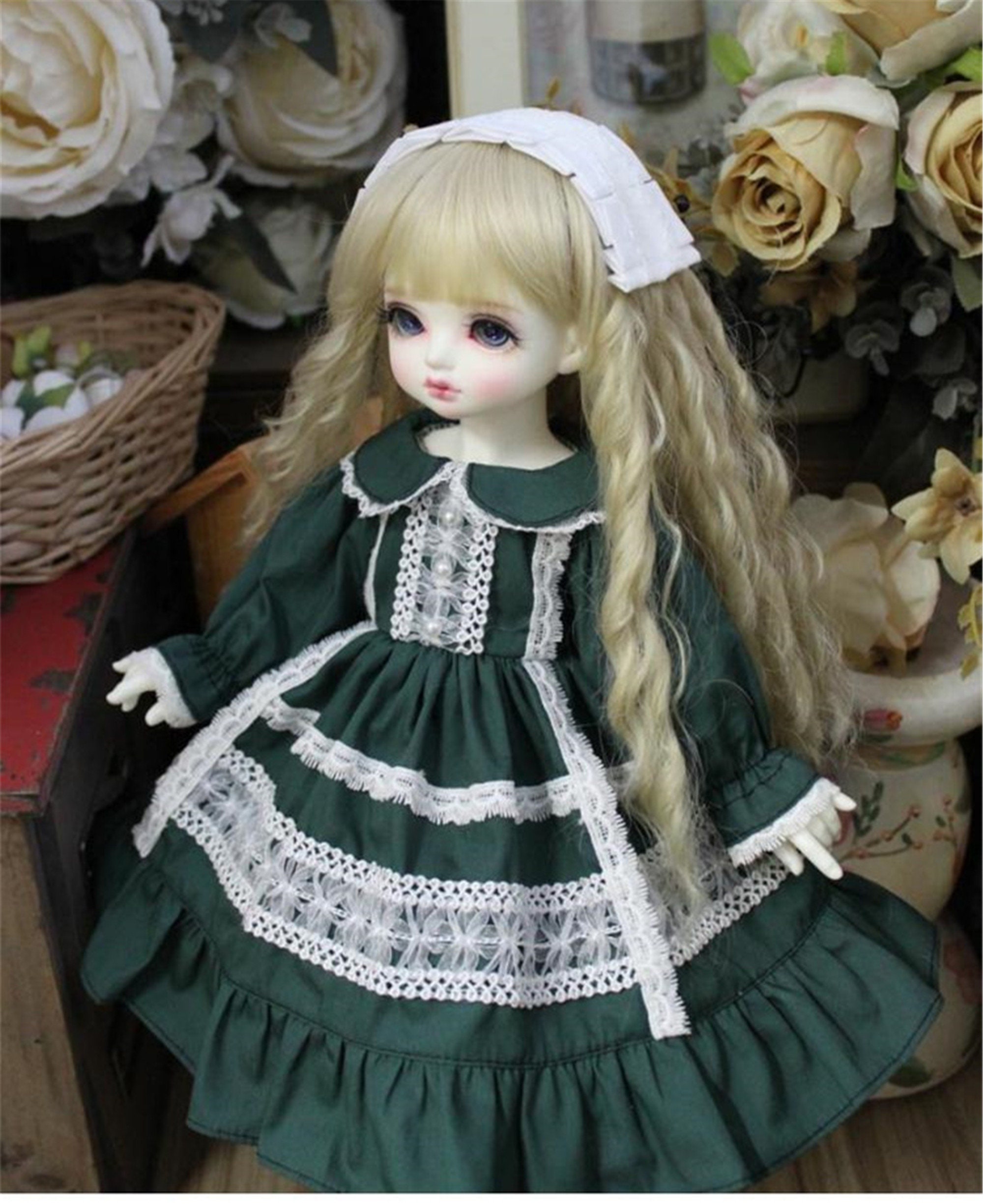 Blue Bjd Dress Full Set BJD Doll Clothes SD Dress & Headdress - Etsy