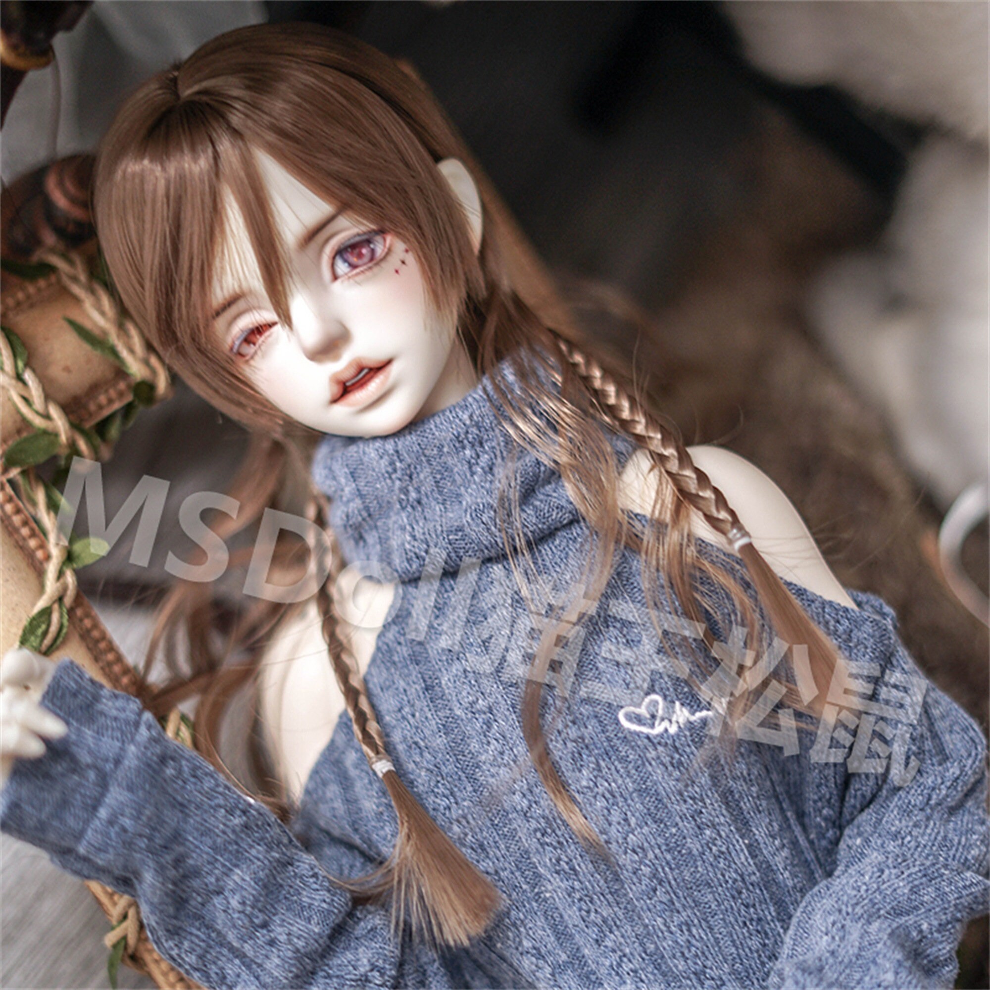 Custom BJD Doll Wig: Wolf Tail Pigtails, 1/3 1/4 1/6 1/8 Size - Etsy