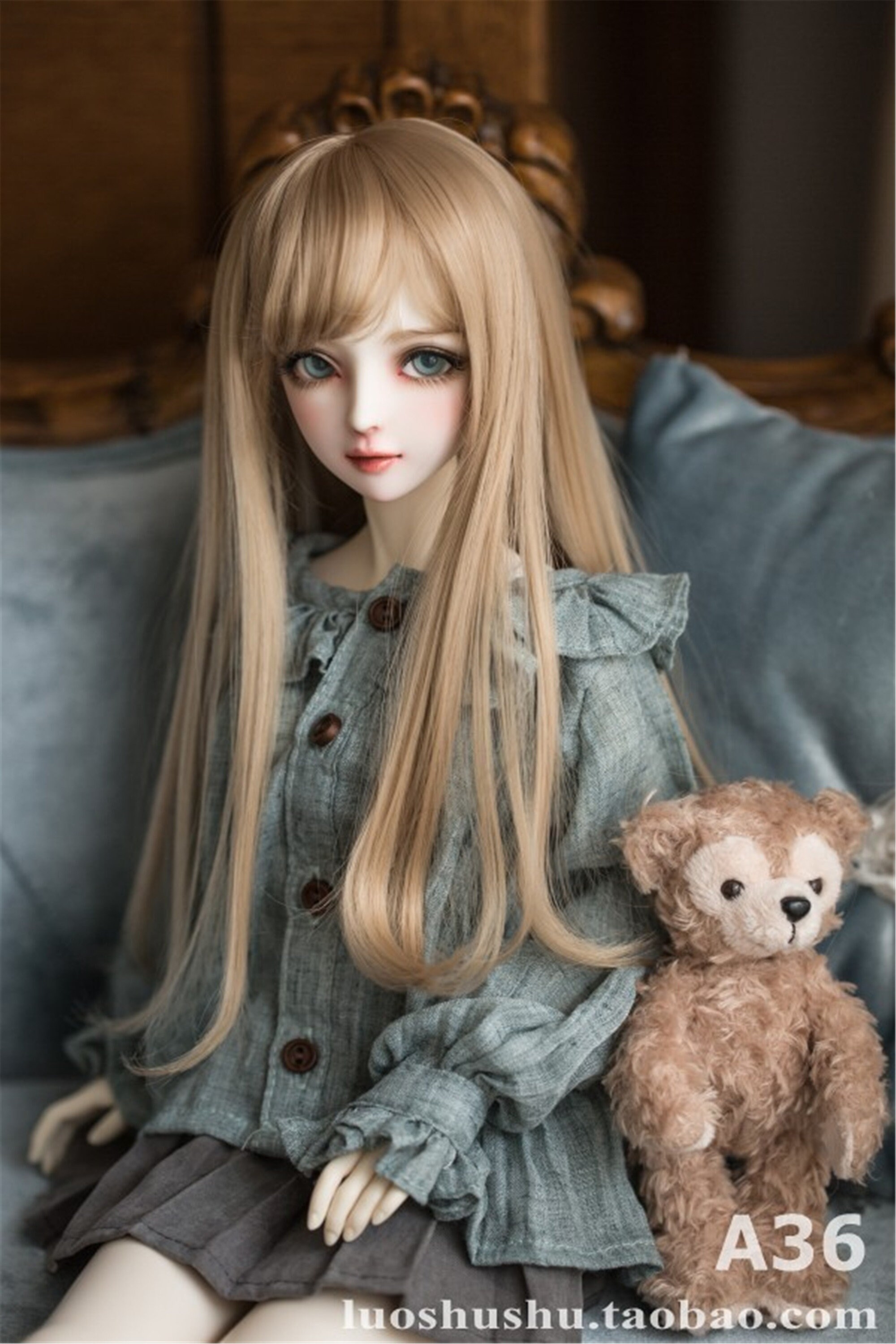 BJD Doll Wig: Long Straight Hair With Bangs (6-10 Inch) - Etsy