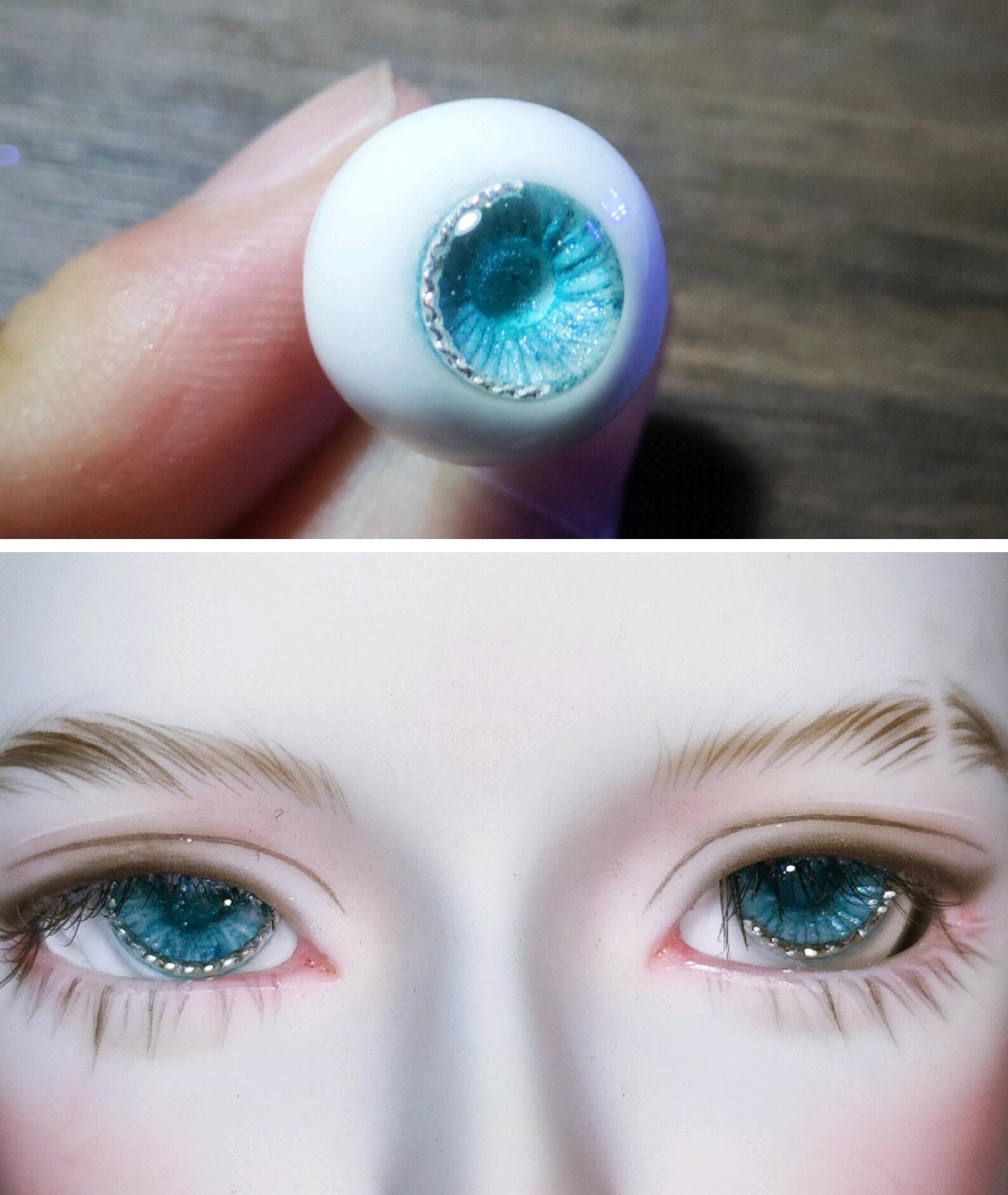 Realistic Blue Resin BJD Eyes With Diamonds (10mm-24mm) - Etsy