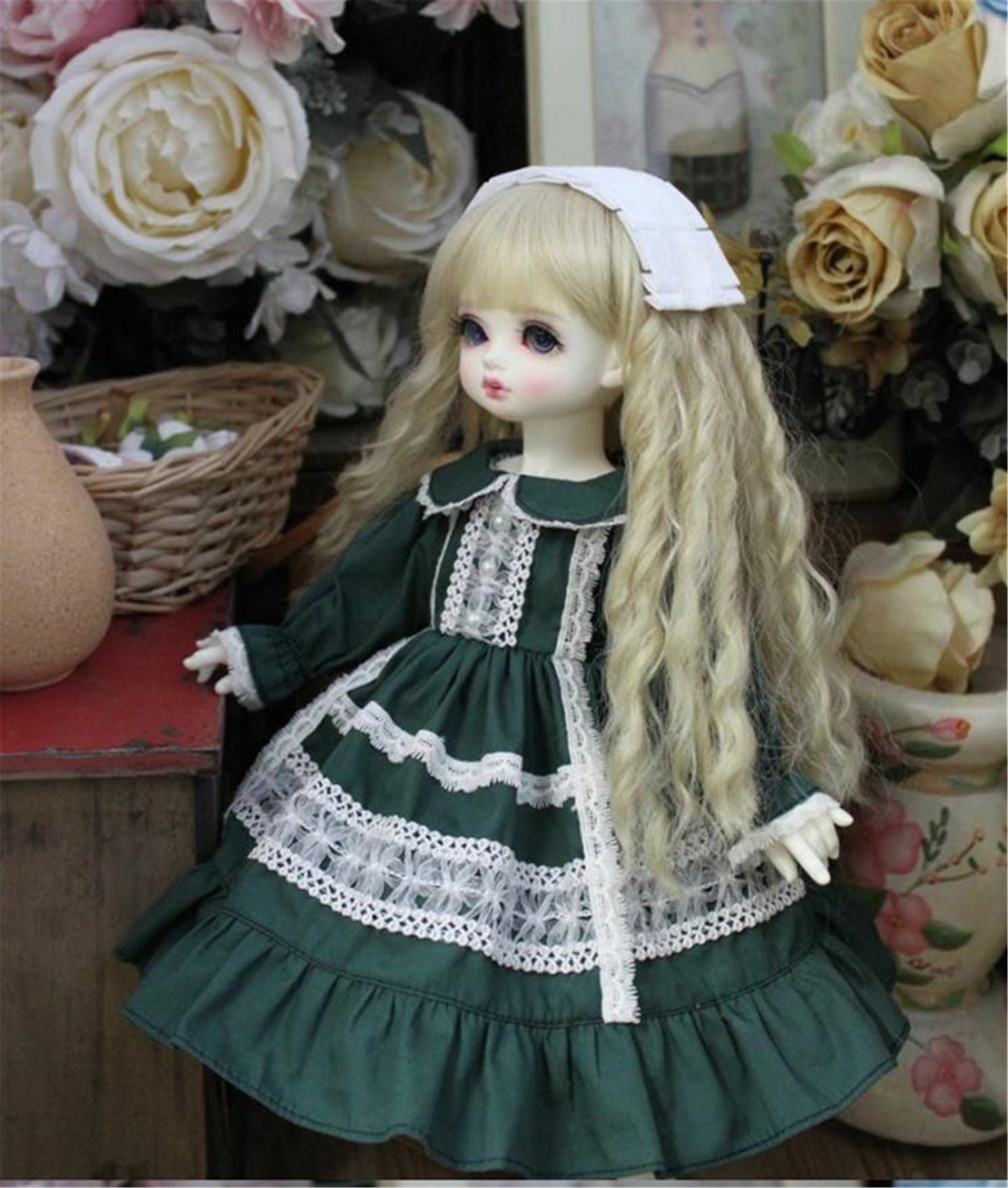 Blue Bjd Dress Full Set BJD Doll Clothes SD Dress & Headdress - Etsy