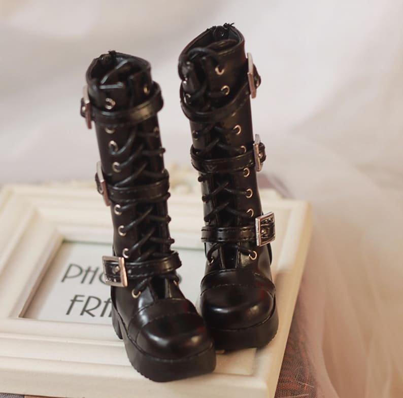 Black Leather Doll Boots Bjd High Boots for 1/3 BJD Shoes SD - Etsy