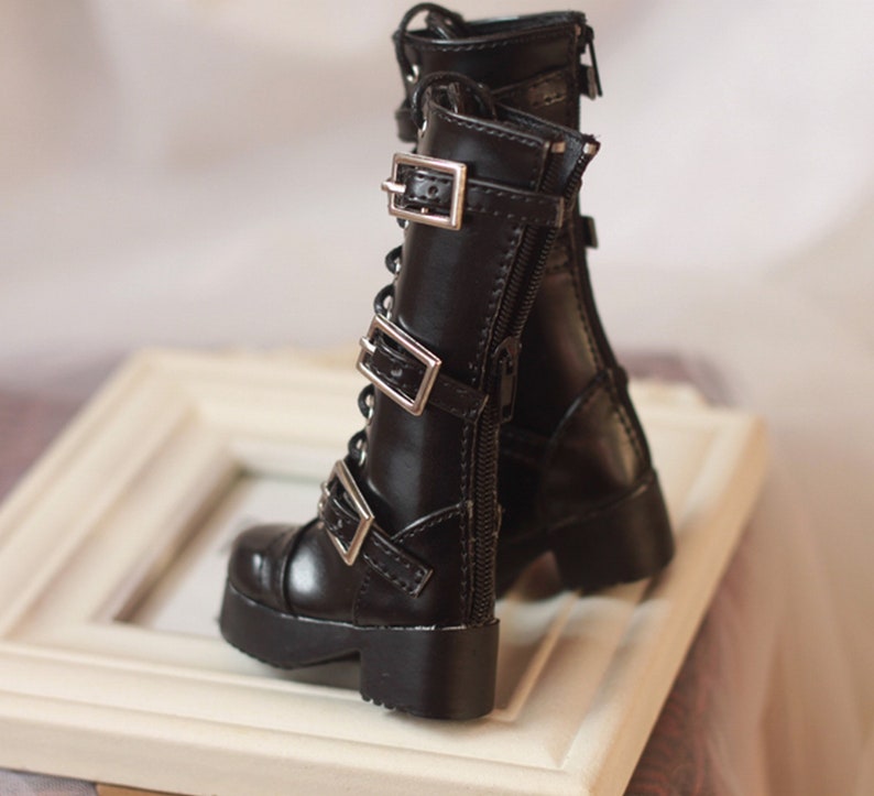 Black Leather Doll Boots Bjd High Boots for 1/3 BJD Shoes SD - Etsy