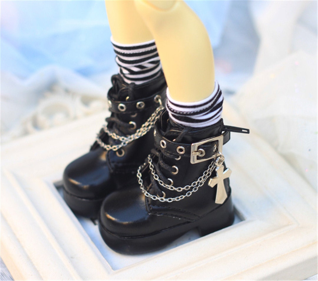 Black Leather Doll Boots: High Heel BJD Shoes for 1/4 Dolls - Etsy