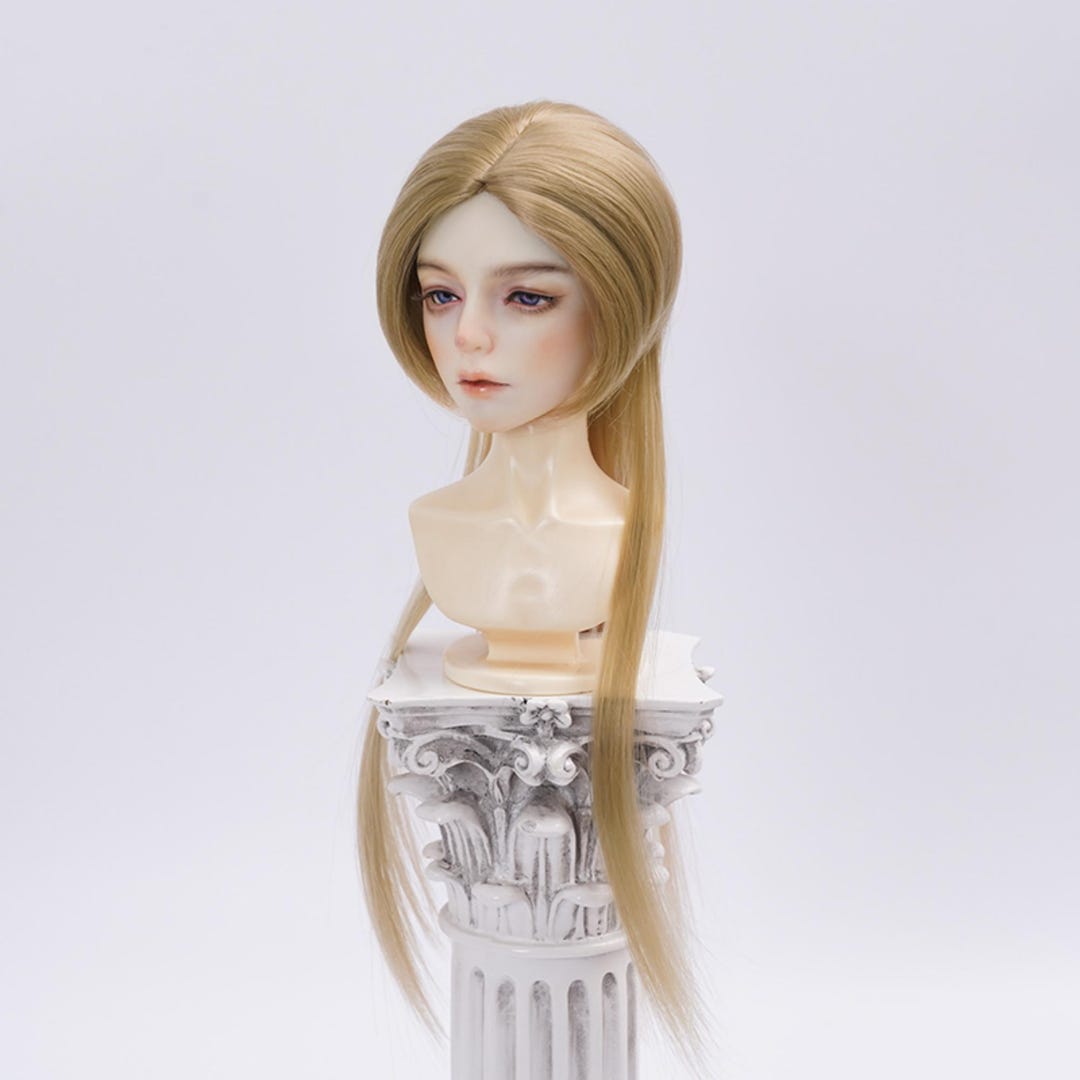 BJD Doll Wig: Long Soft Silk, Wolf Tail Style, 7-9", Hand-hooked Scalp ...