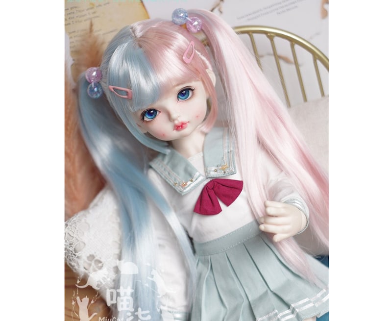 BJD Doll Wig: Long Straight Hair With Braids, 1/3 1/4 1/6 MSD SD Doll ...