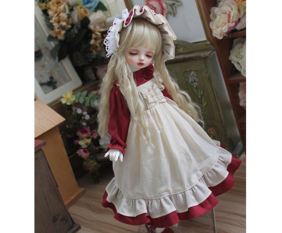 Red Vintage BJD Palace Dress 1/3 1/4 1/6 Clothes Doll Dress - Etsy