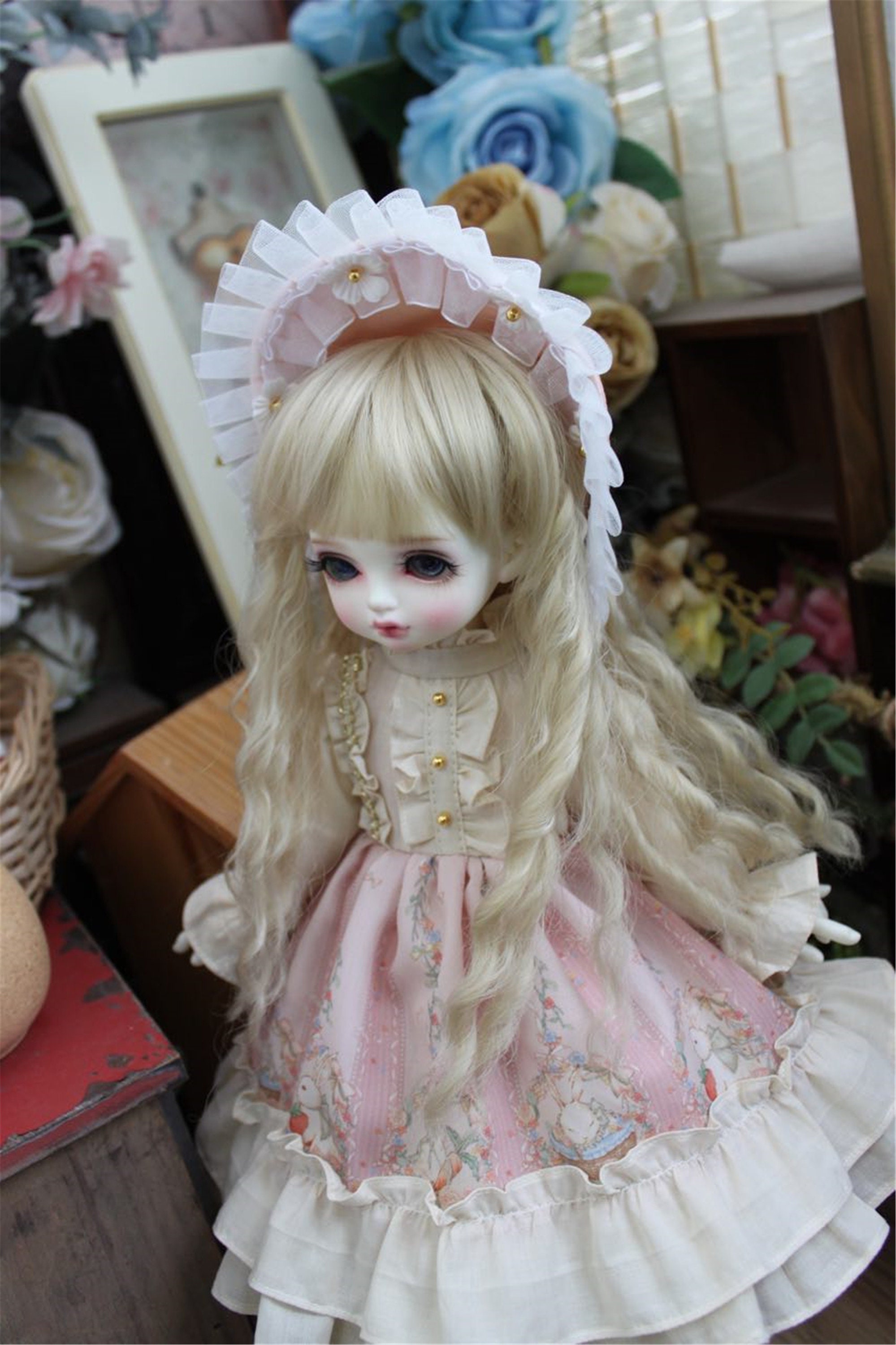 Blue Bjd Dress Full Set BJD Doll Clothes SD Dress & Headdress - Etsy