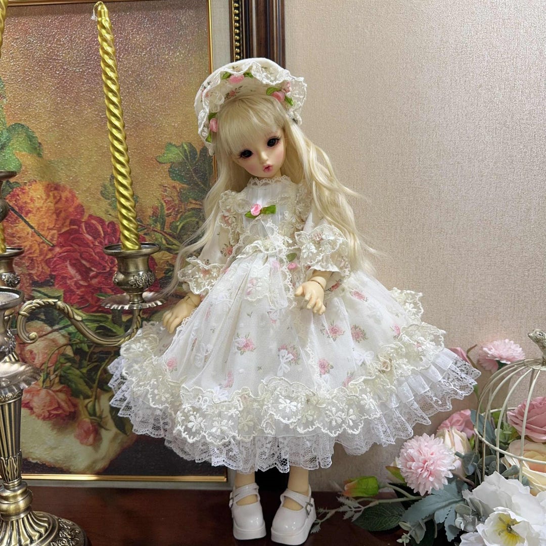 Vestido de boneca BJD estilo Lolita, saia de boneca de renda de fada de ...