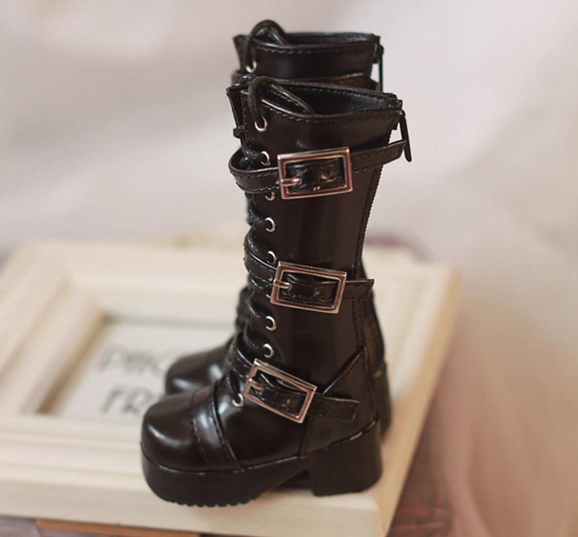 Black Leather Doll Boots Bjd High Boots for 1/3 BJD Shoes SD - Etsy