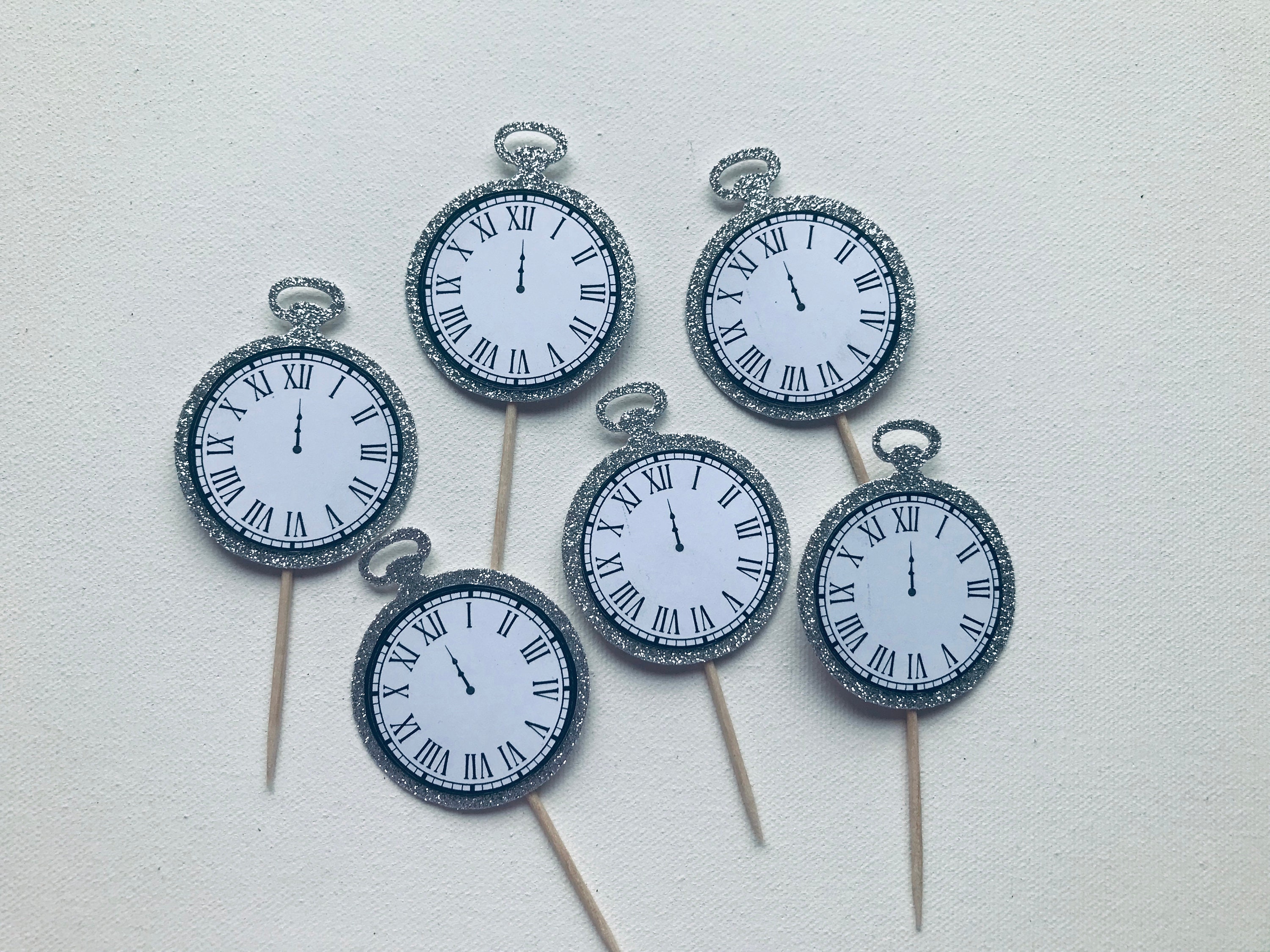 Pocket Watch Cupcake Toppers Midnight Cupcake Toppers - Etsy UK
