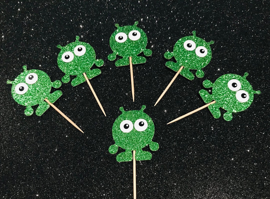 Cute Alien Cupcake Toppers Monster Cupcake Toppers Space Theme Toppers ...