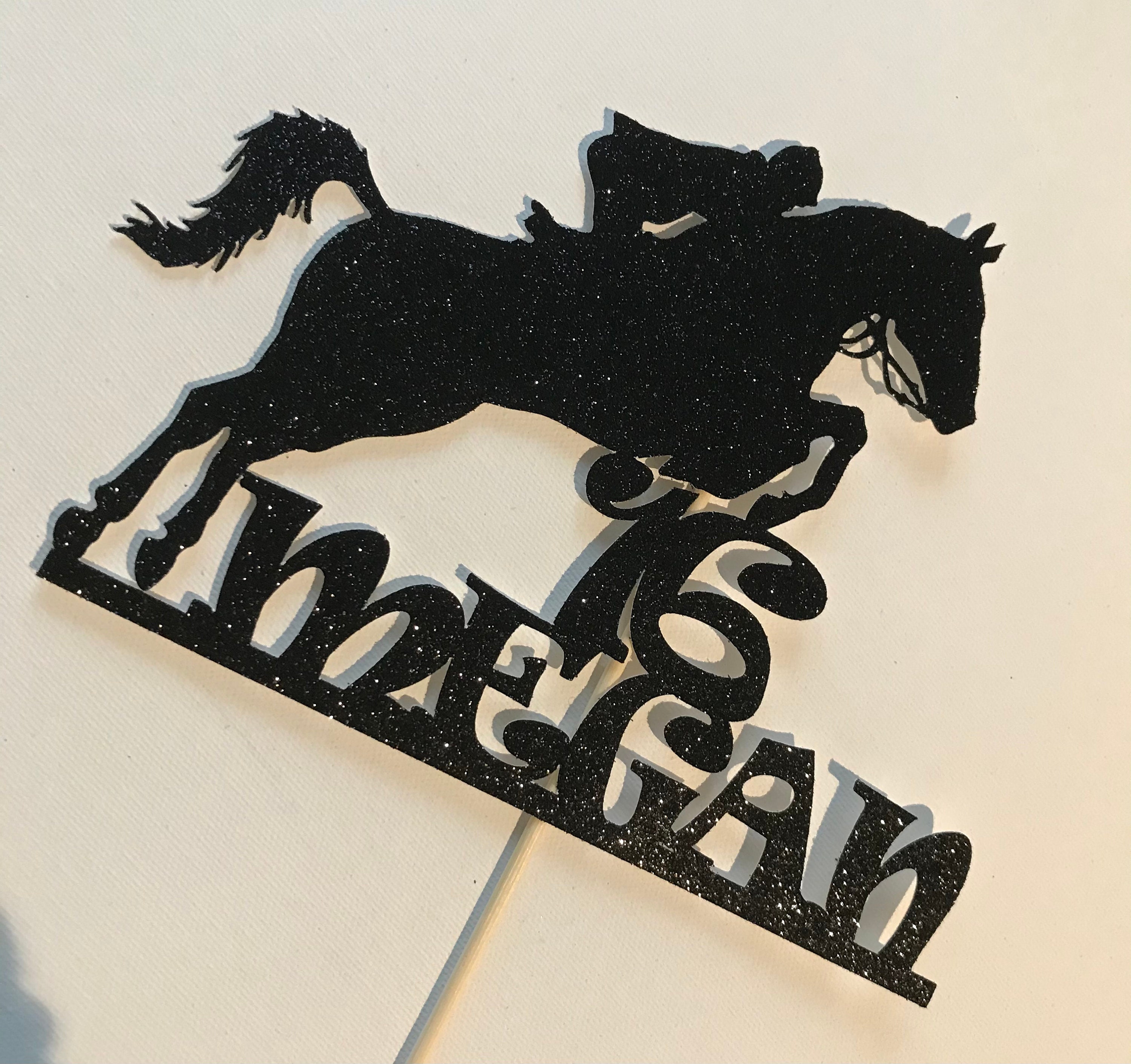 Show Jumping Cake Topper / Large Personalised Cake Topper / | Etsy