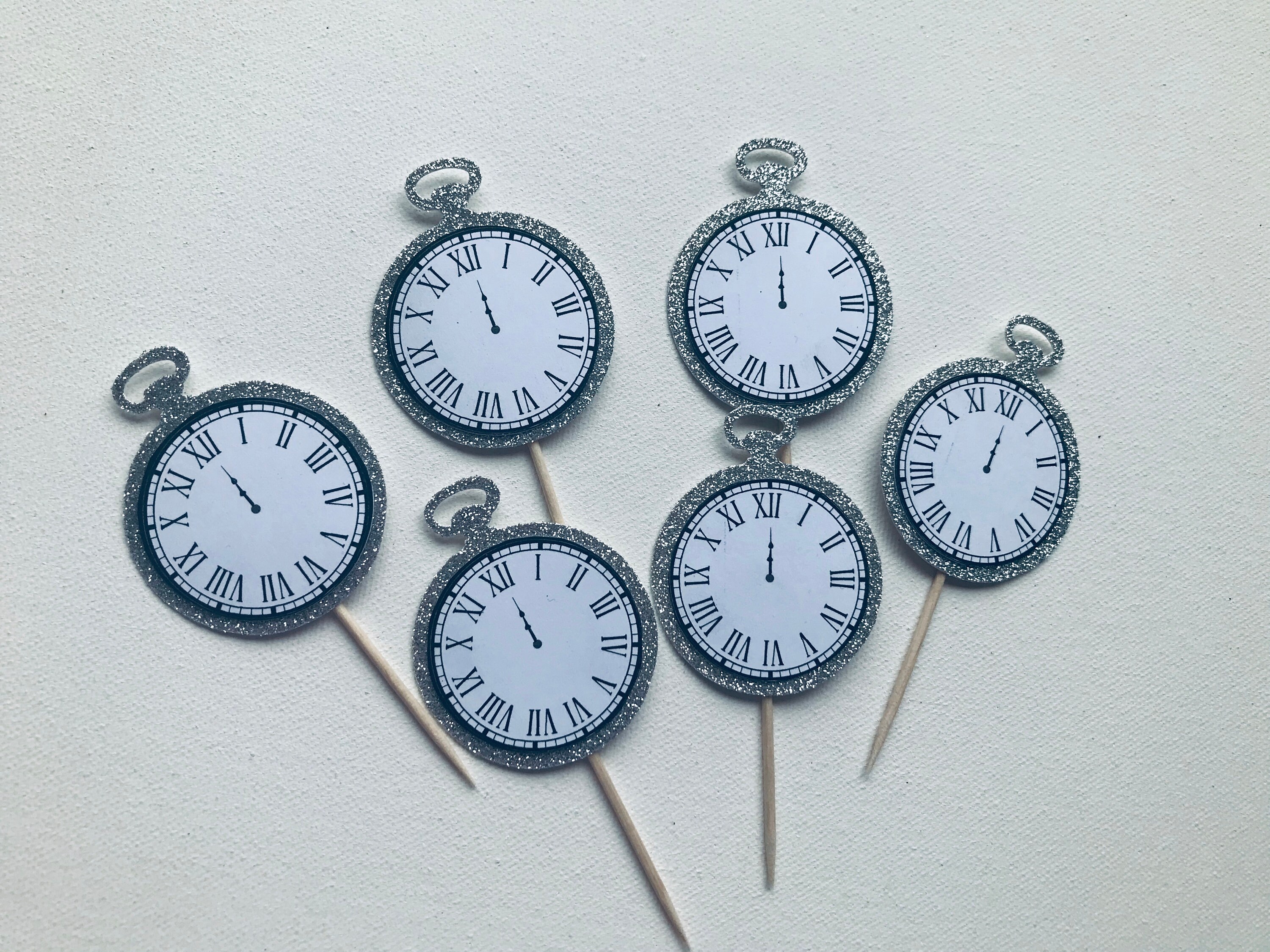 Pocket Watch Cupcake Toppers Midnight Cupcake Toppers - Etsy UK