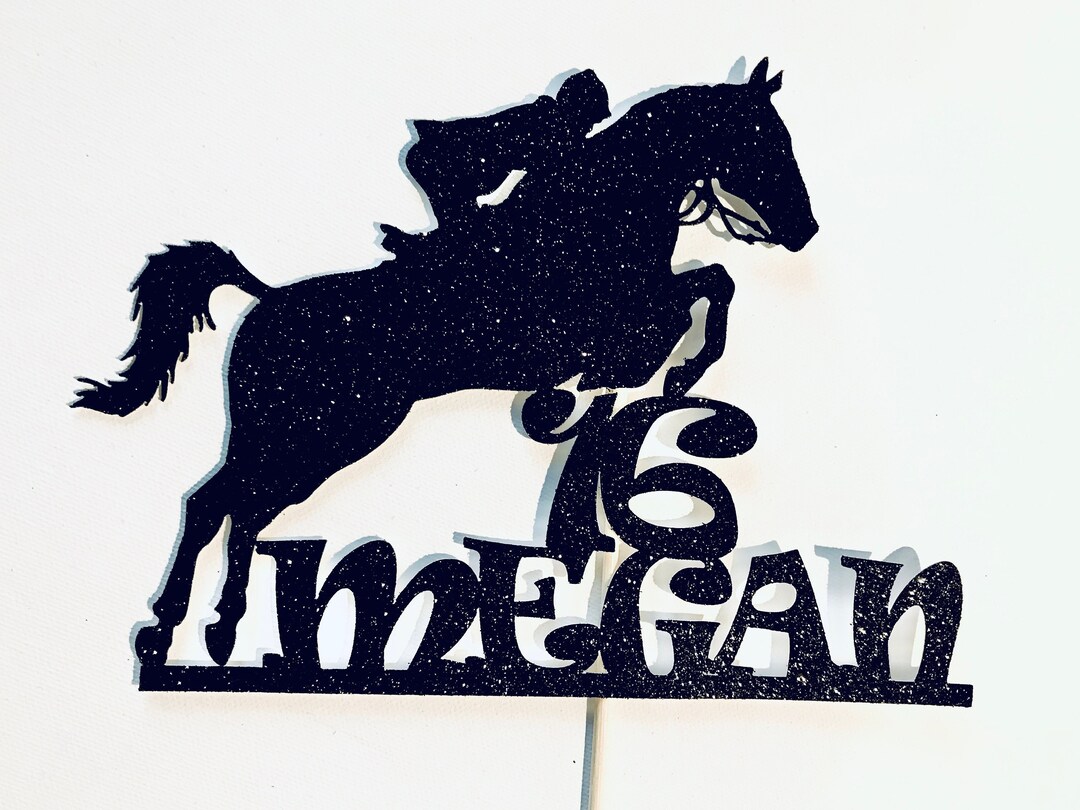 Show Jumping Cake Topper Large Personalised Cake Topper Horse Cake ...