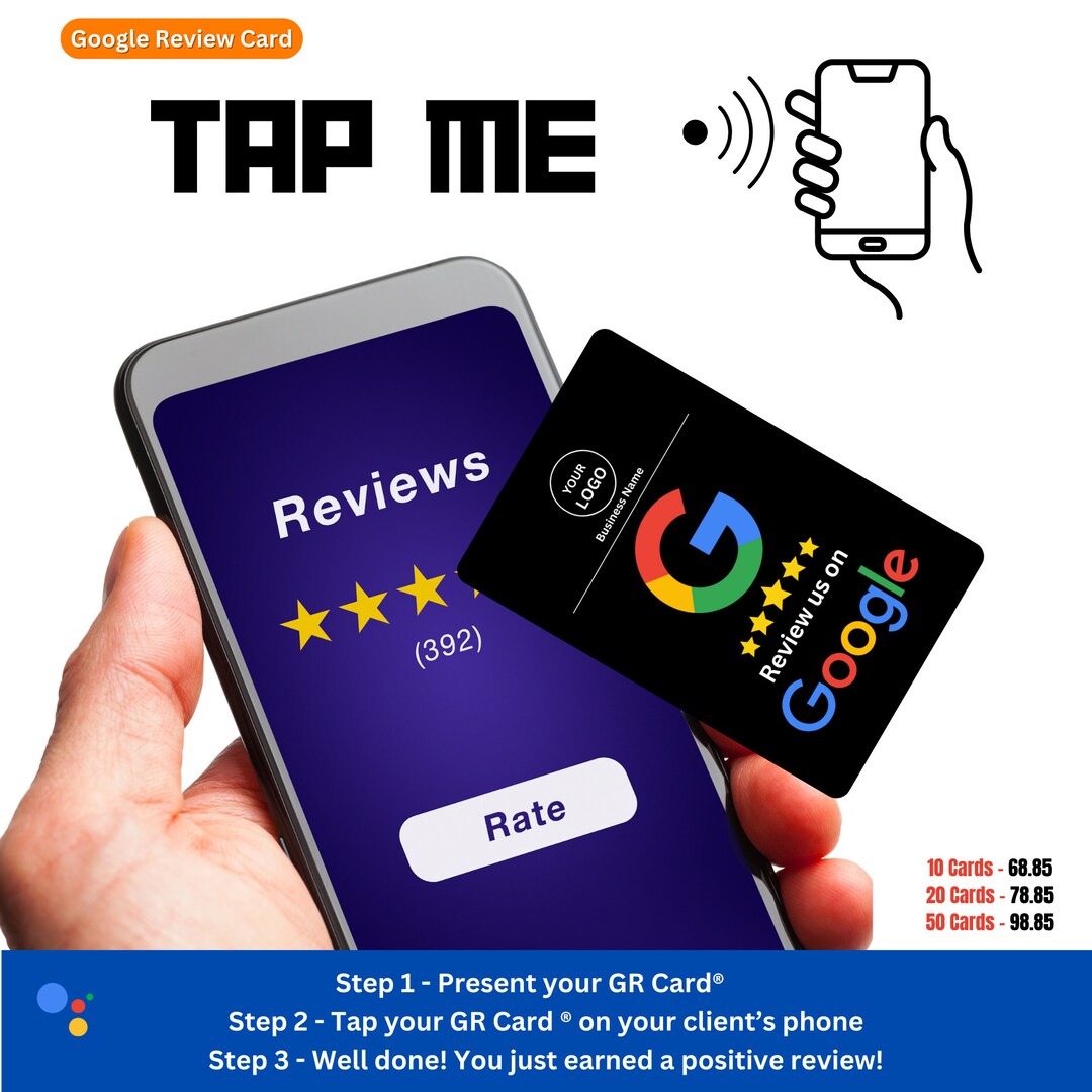 VIP Google Business Profile Feedback Review Plastic Cart (double-sided ...