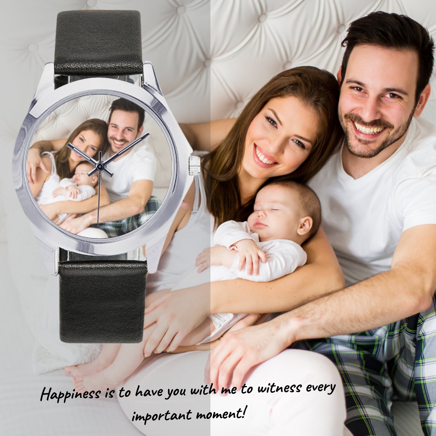 Personalized Custom Photo Watch With Your Picture / Message Unique Gift ...