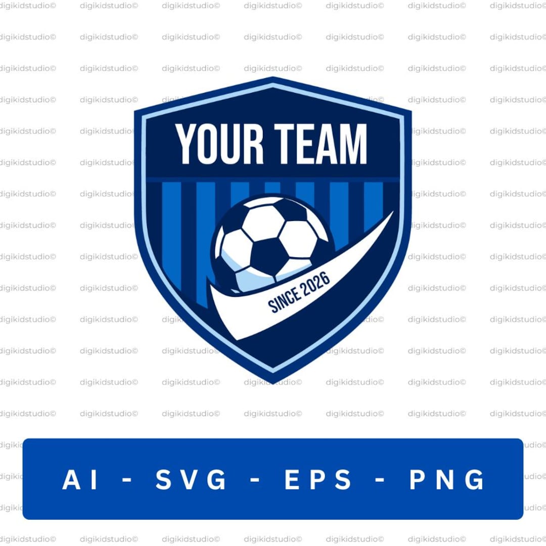 Custom Soccer Shield Badge Svg, Football Club Crest Template (ai, Eps ...