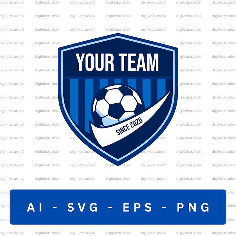 Custom Soccer Shield Badge Svg, Football Club Crest Template (ai, Eps ...