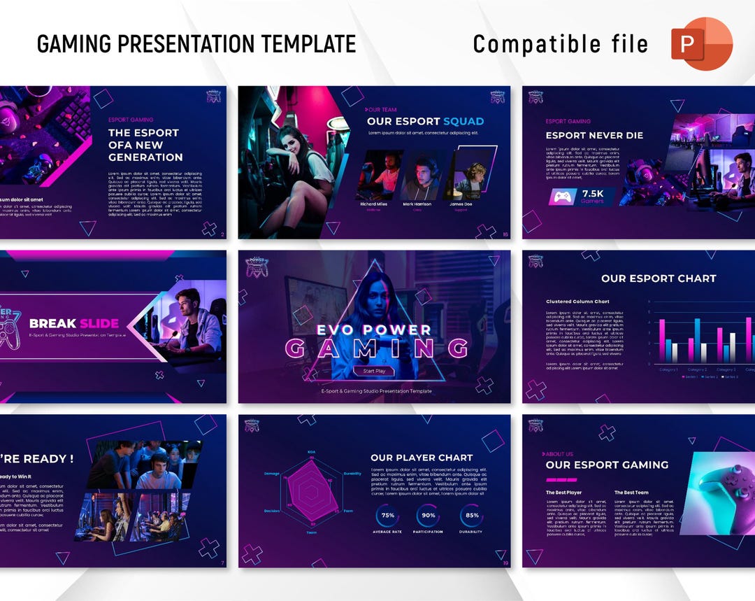30 Unique Slide Gaming E-sports Powerpoint Presentation Creative ...