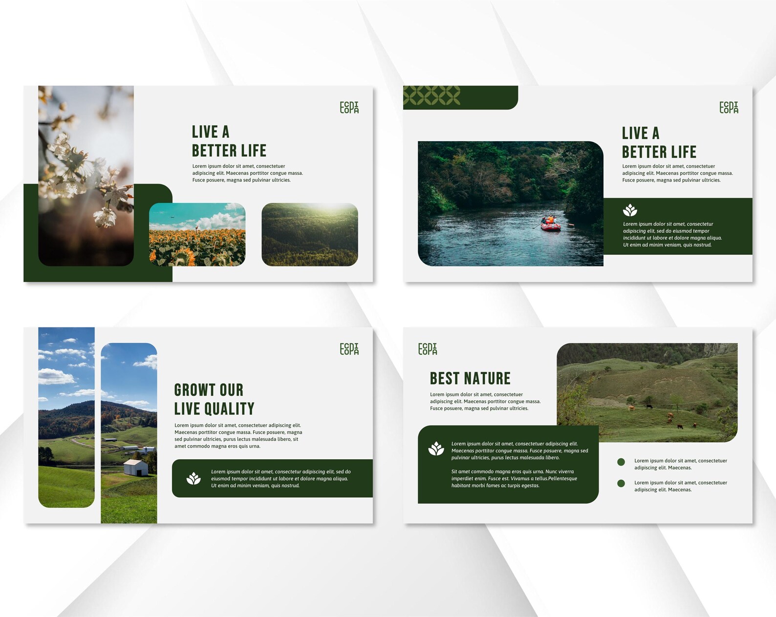 30 Unique Slide Green Nature Powerpoint Presentation Template - Etsy