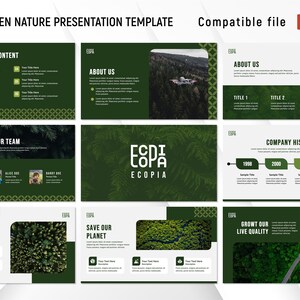 30 Unique Slide Green Nature Powerpoint Presentation Template - Etsy