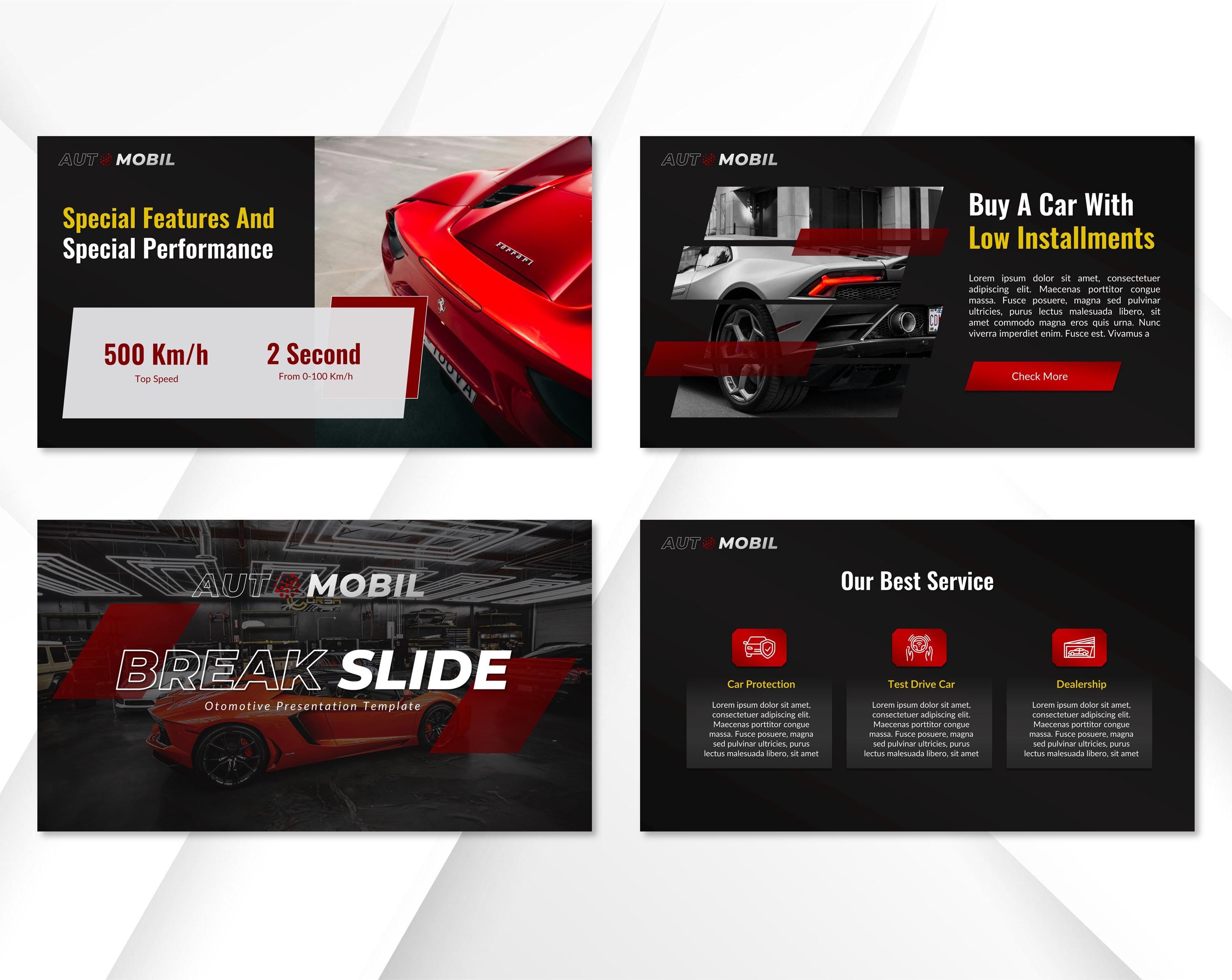 33 Unique Slide Automotive Powerpoint Presentation Creative Template - Etsy