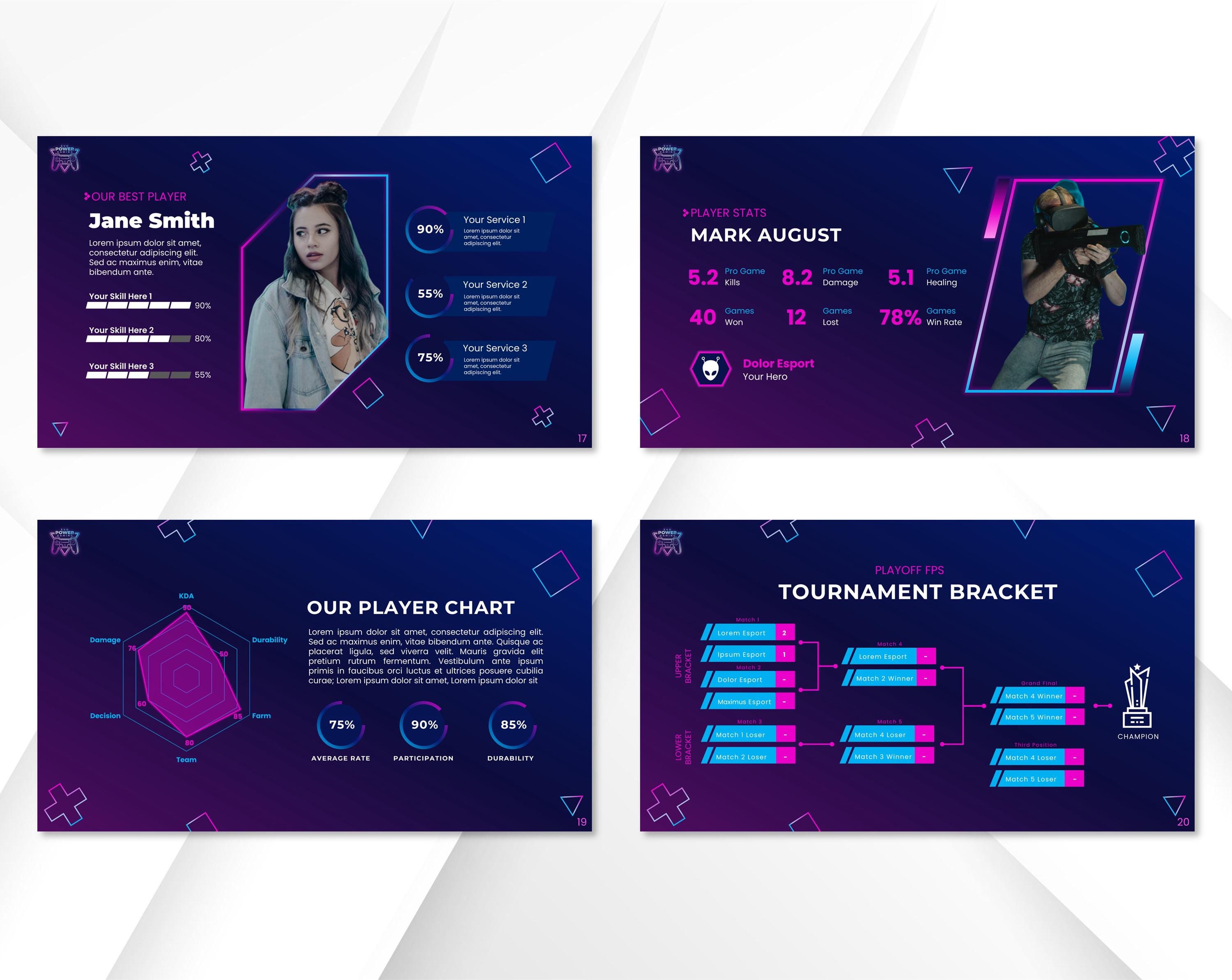 30 Unique Slide Gaming E-sports Powerpoint Presentation Creative ...