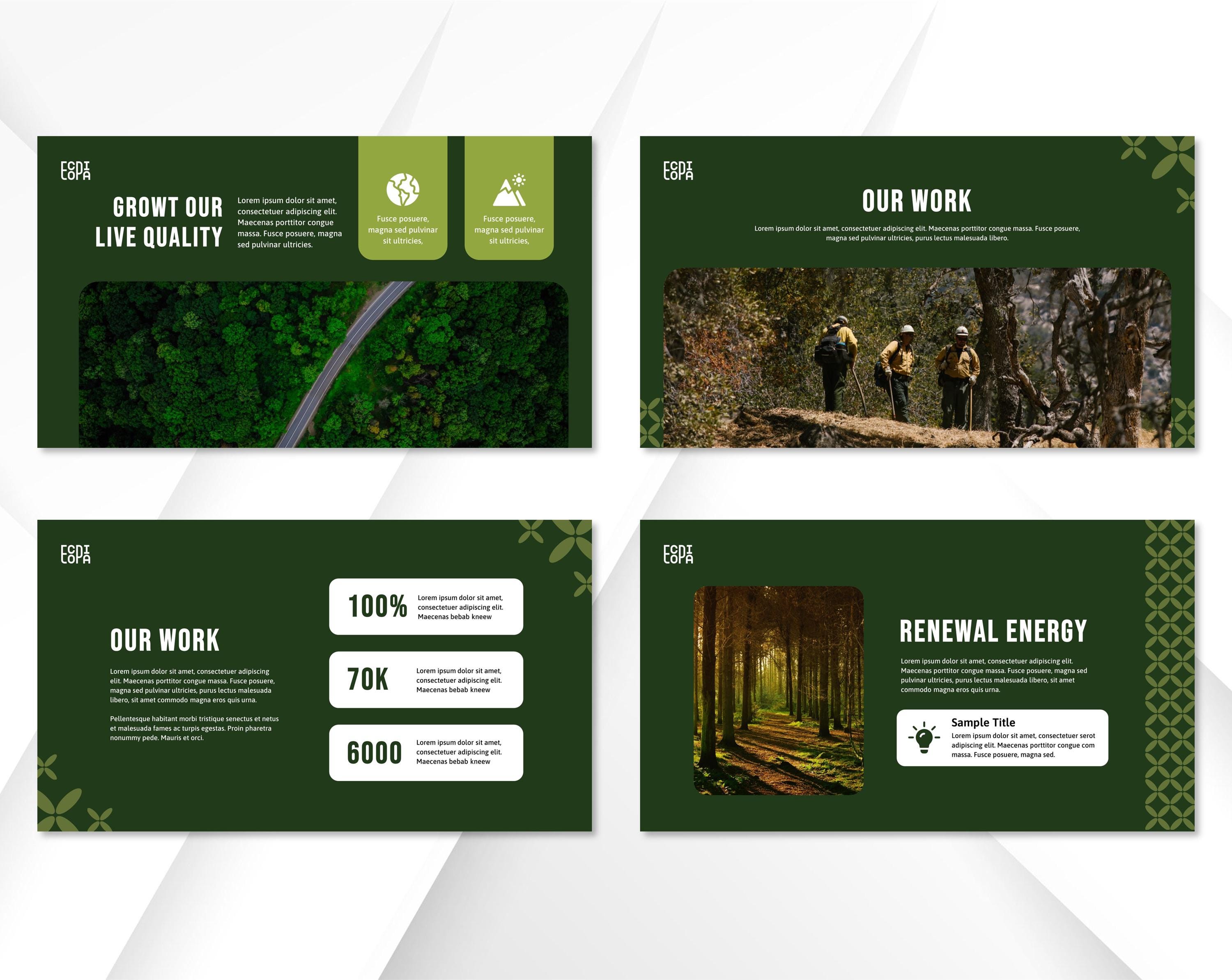 30 Unique Slide Green Nature Powerpoint Presentation Template - Etsy