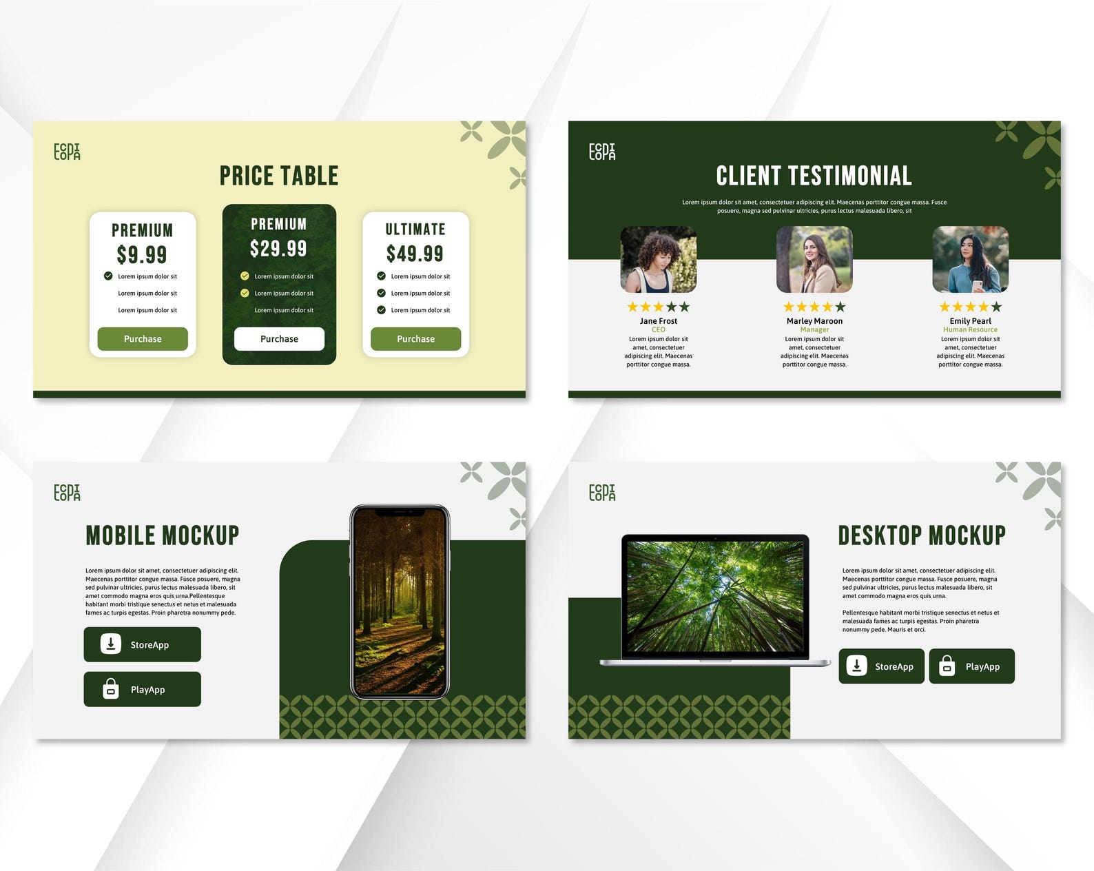 30 Unique Slide Green Nature Powerpoint Presentation Template - Etsy