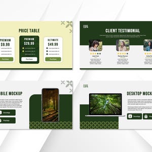 30 Unique Slide Green Nature Powerpoint Presentation Template - Etsy