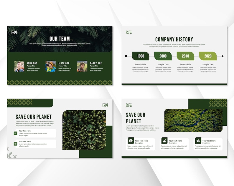 30 Unique Slide Green Nature Powerpoint Presentation Template - Etsy