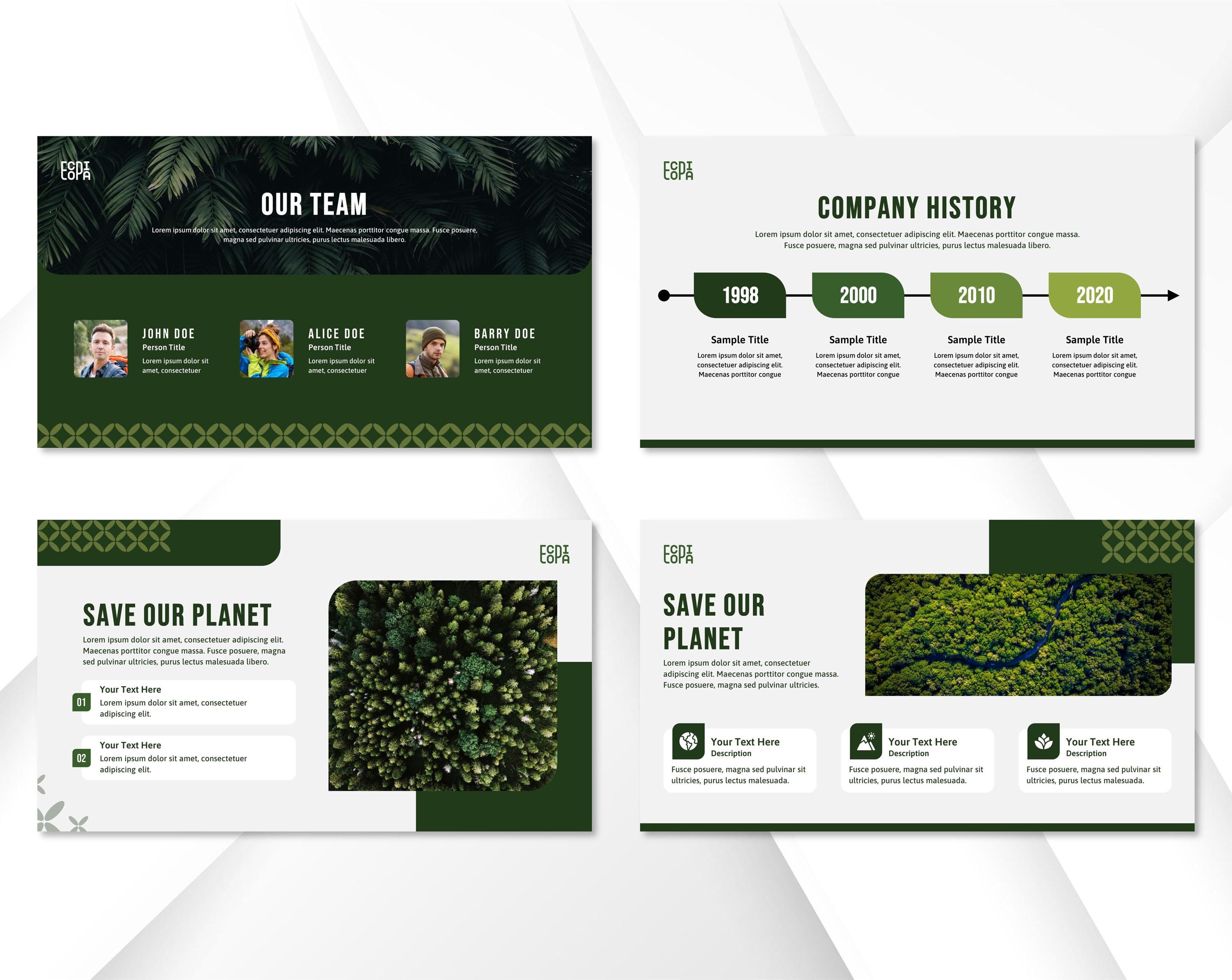 30 Unique Slide Green Nature Powerpoint Presentation Template - Etsy