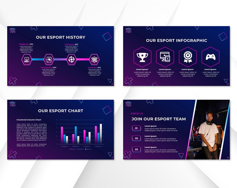 30 Unique Slide Gaming E-sports Powerpoint Presentation Creative ...