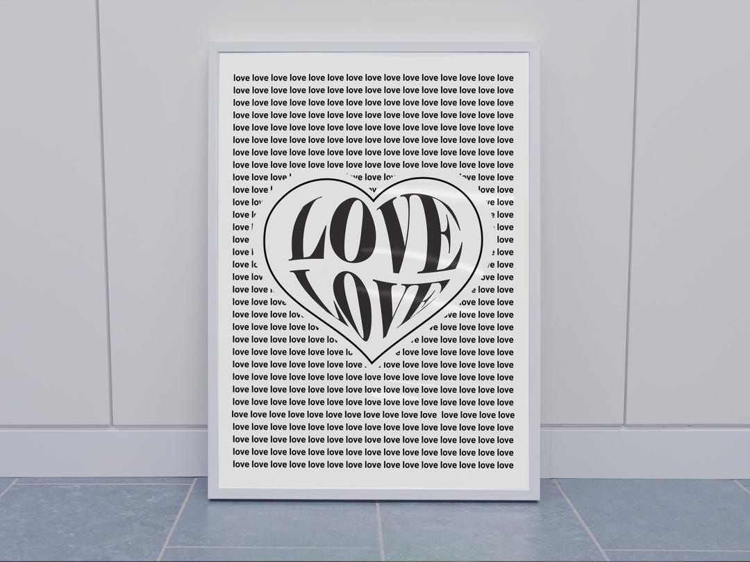 Love Text Poster Gift, Poster, Motivation Quote, Colorful Poster ...
