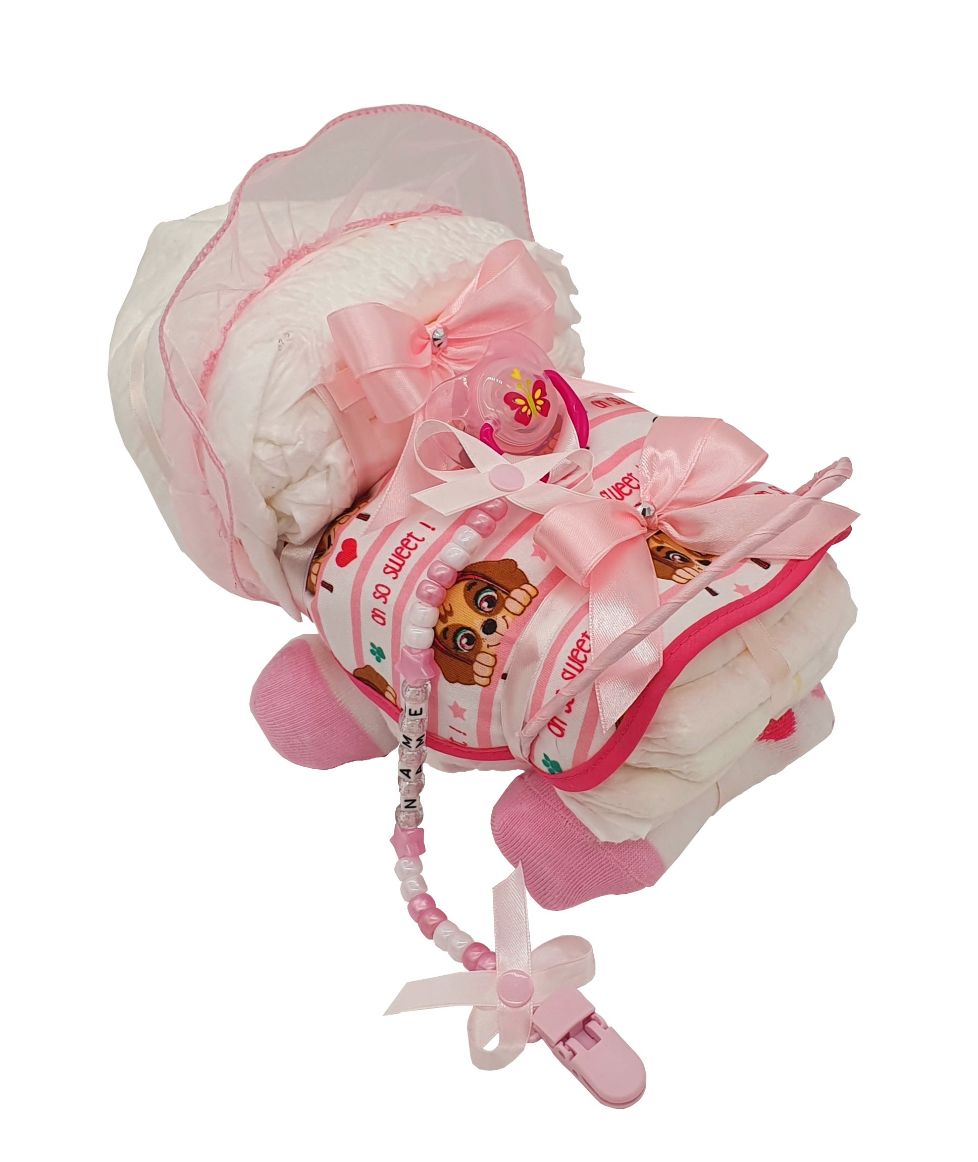 BEAUTIFUL Baby Nappy PRAM cake basket/hamper New Born Gift | Etsy