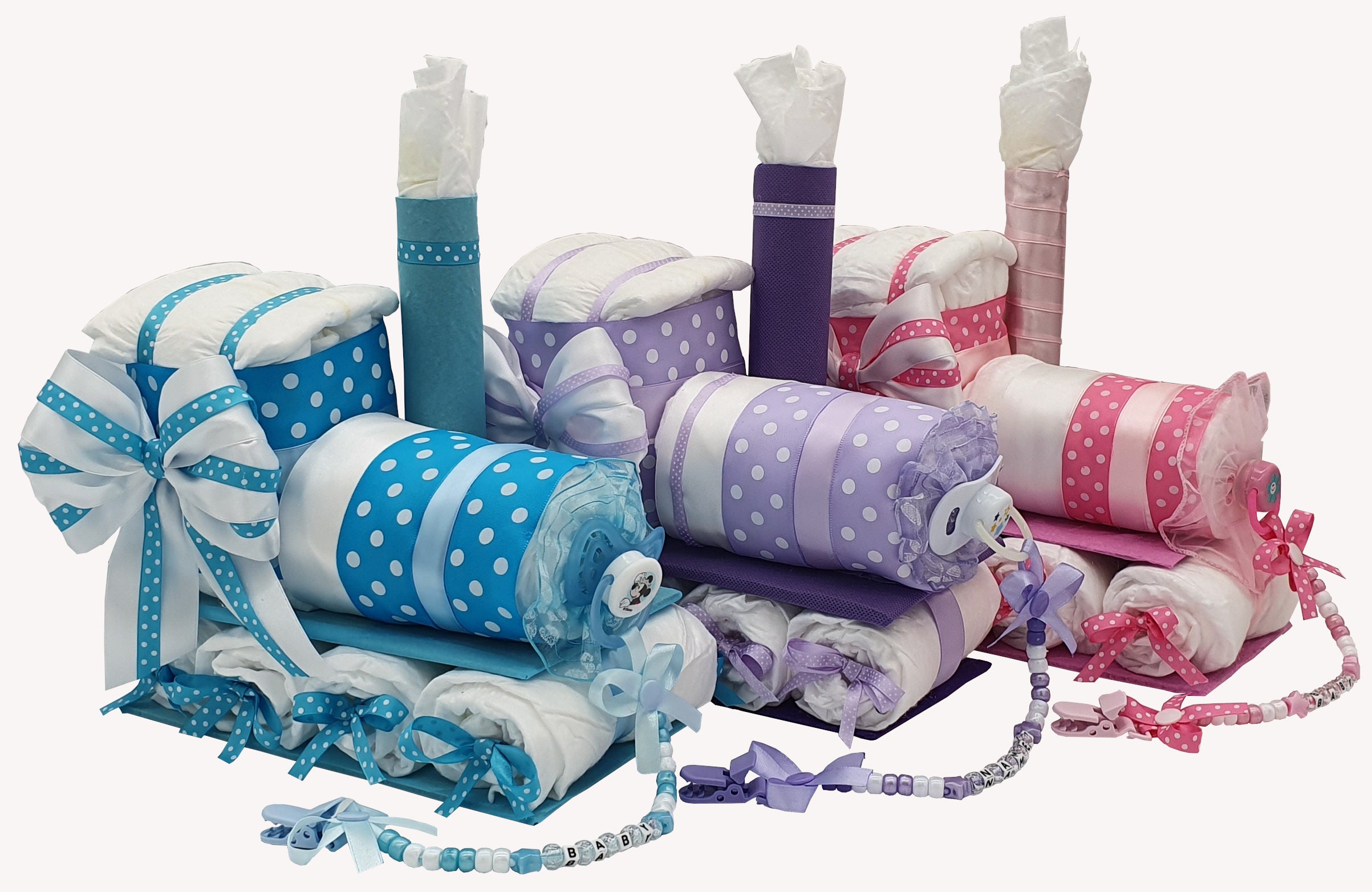 BEAUTIFUL Baby Nappy TRAIN cake basket/hamper New Born Gift - Etsy.de