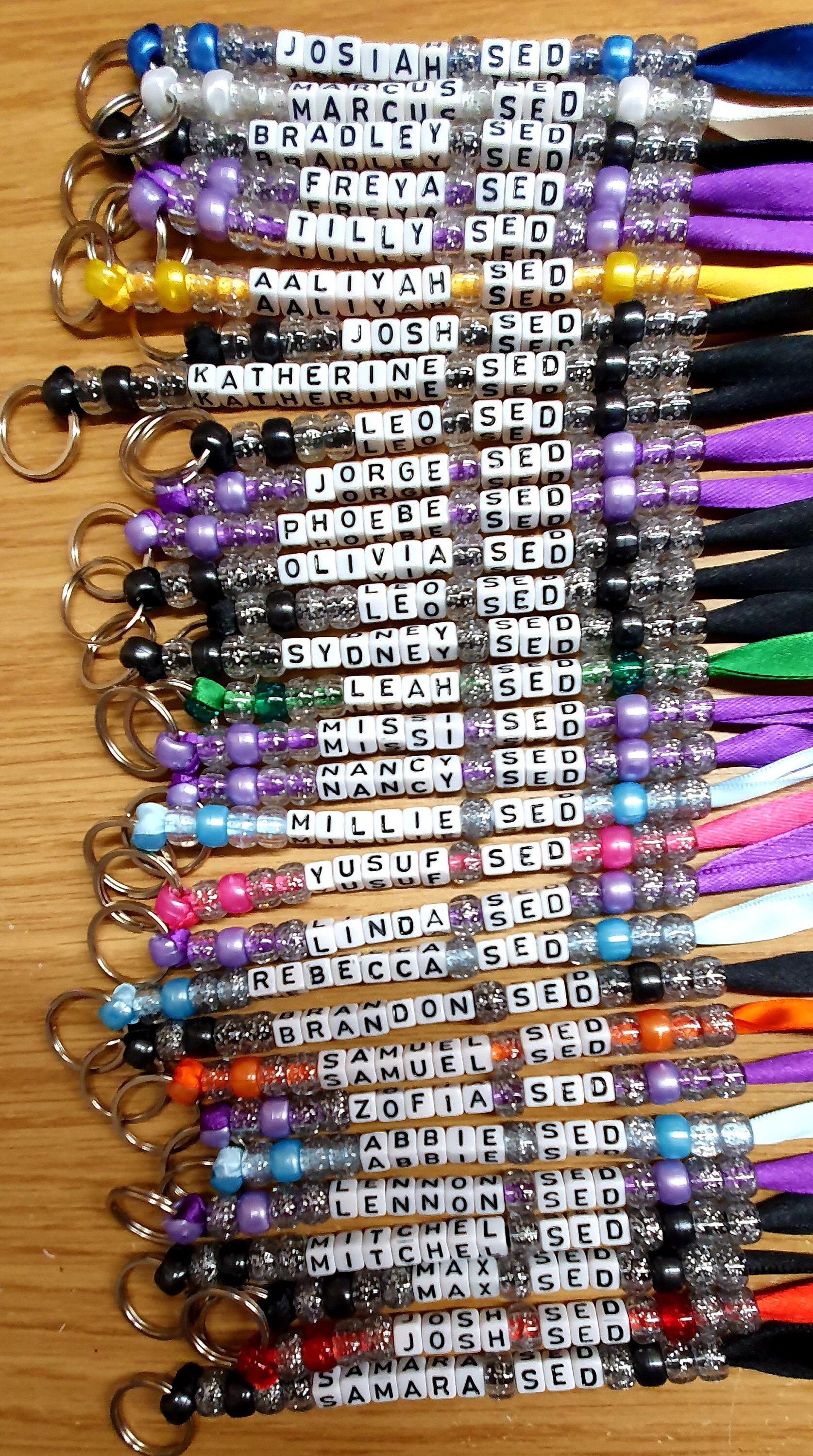 Personalised Handmade Beaded Keyring With Key Chain Hook - Etsy UK