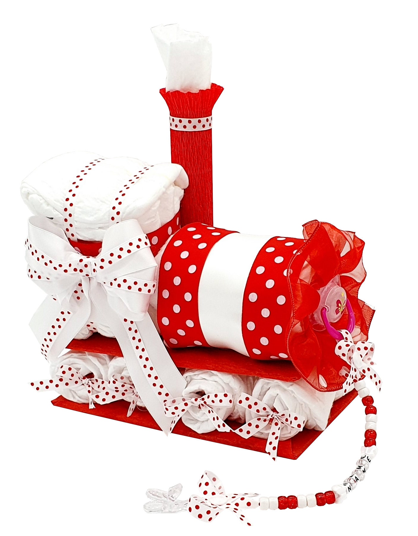 BEAUTIFUL Baby Nappy TRAIN cake basket/hamper New Born Gift | Etsy