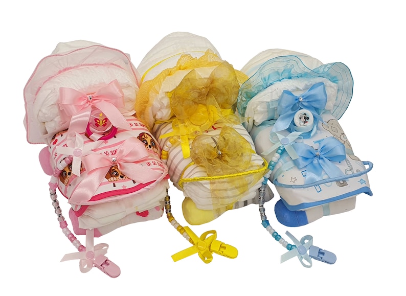 BEAUTIFUL Baby Nappy PRAM Cake Basket/hamper New Born Gift - Etsy