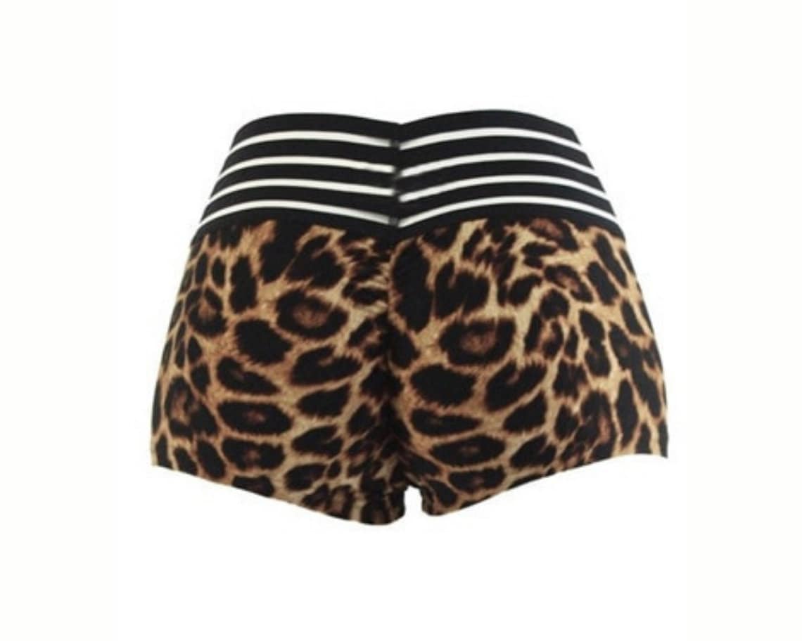 Skinny Booty Shorts Women Leopard Shorts Summer High Waist Sexy Pole ...